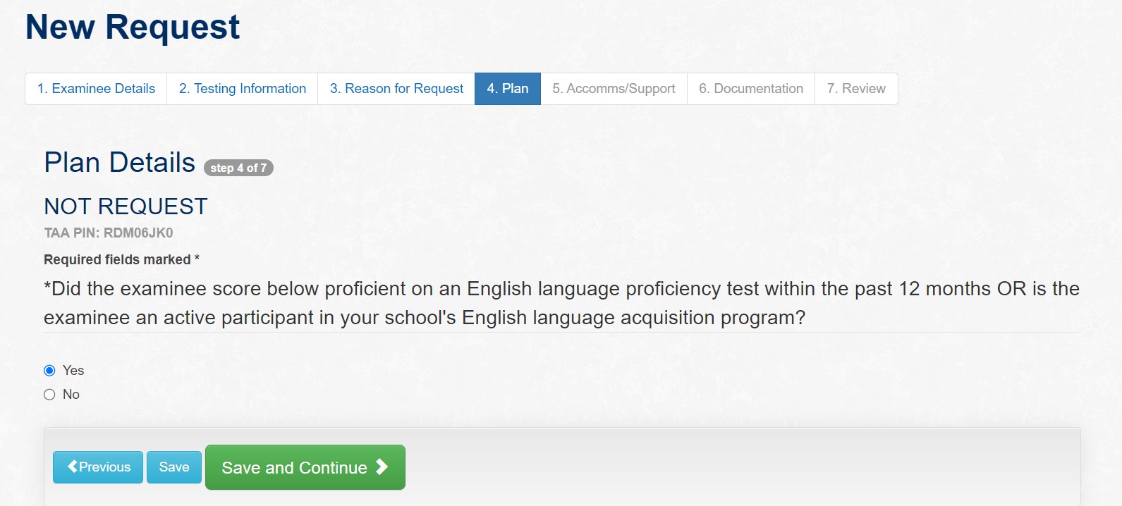 Submitting an Initial Request