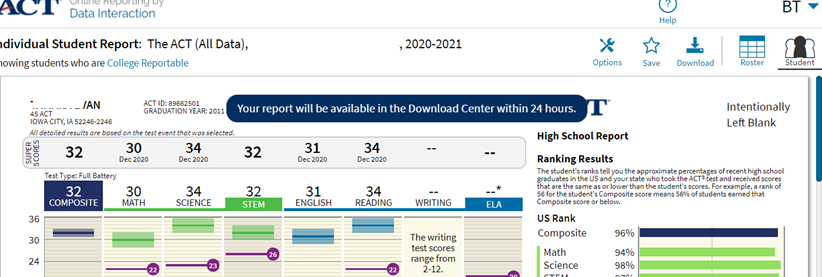 Printing Student Reports in Online Reporting